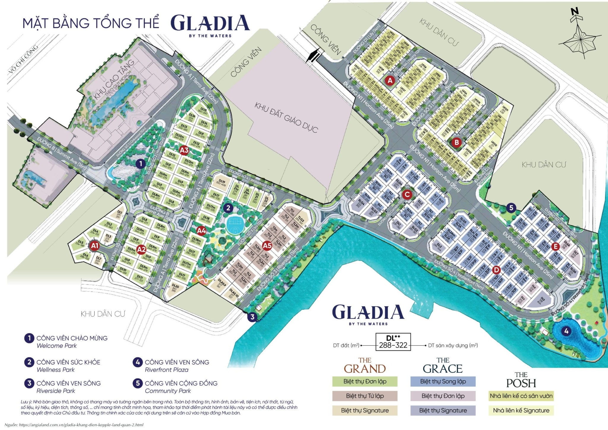 Giá Bán & Bảng Giá Gladia By The Waters P. Bình Trưng【11/2025】| Biệt Thự, Nhà Phố